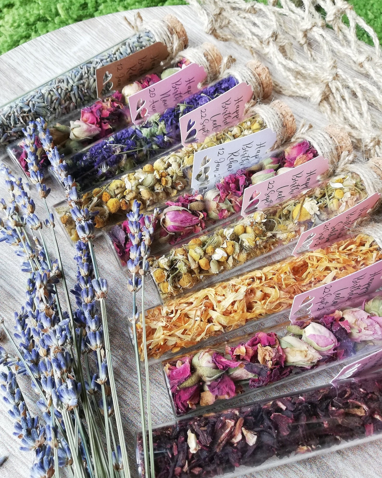 Wedding Favour Tea Sample | Glass Tube With Loose Tea or Herbs and ...