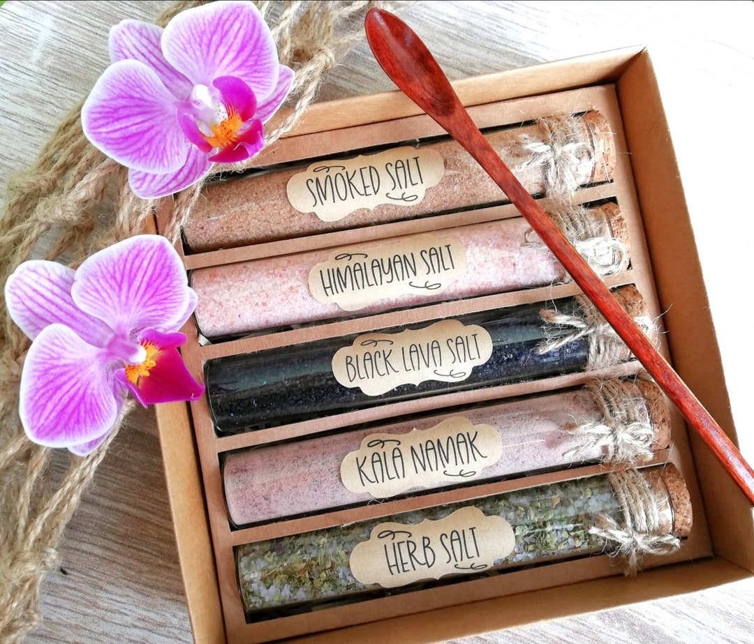 Gourmet Salt Collection Gift Set Box Sampler Pack of 5 Lava Salt/kala ...