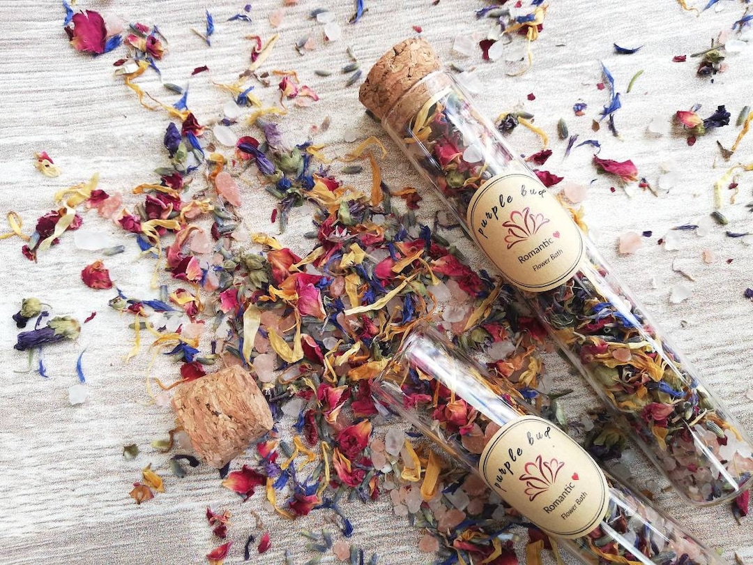 Dried Flower Petals in Glass Test Sample Tube Romantic Floral Natural ...