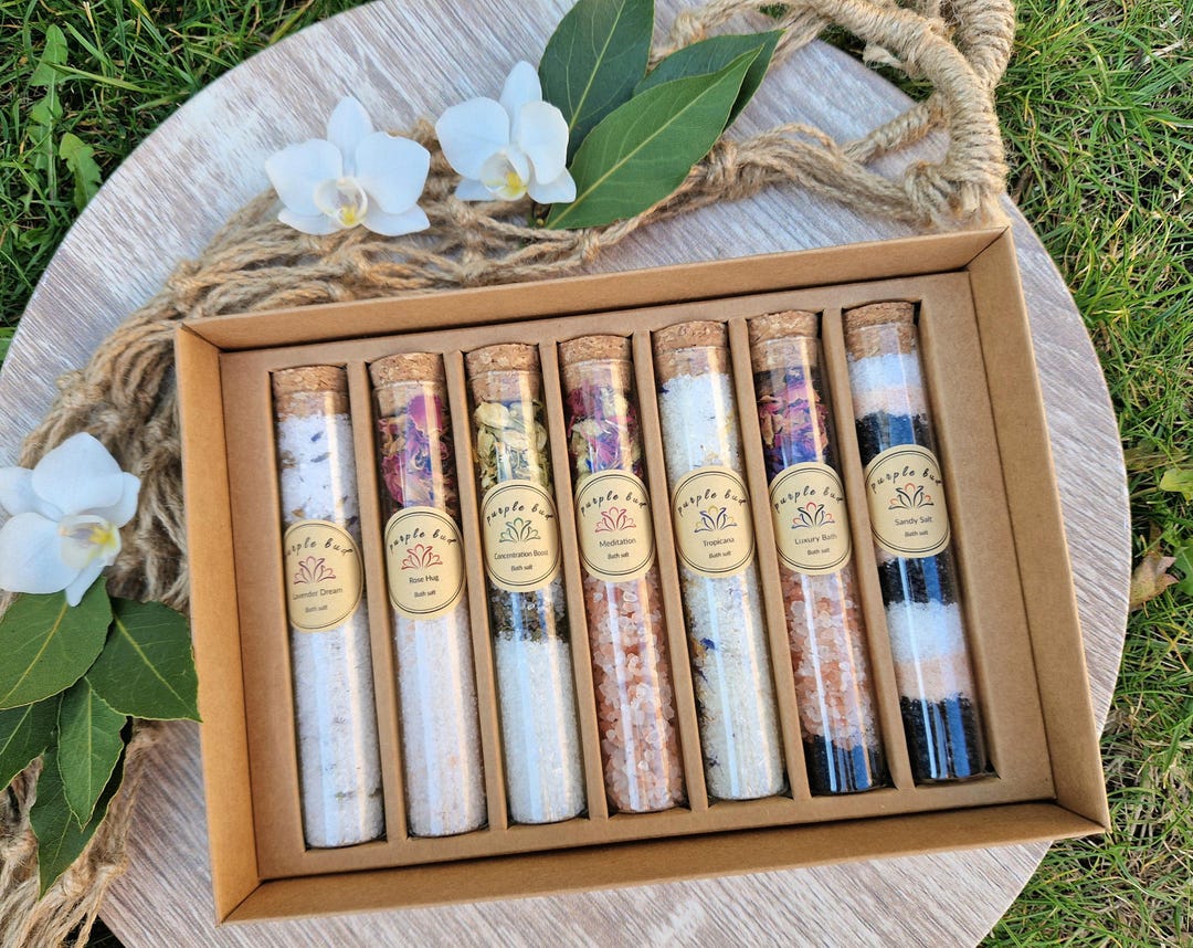 Luxury Bath Salt Sampler Set | 7 Natural Essential Oil Infused Salts ...