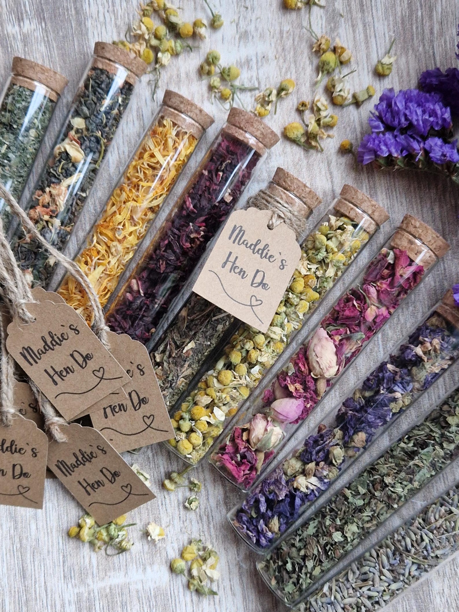 Wedding Favour Tea Sample | Glass Tube With Loose Tea or Herbs and ...
