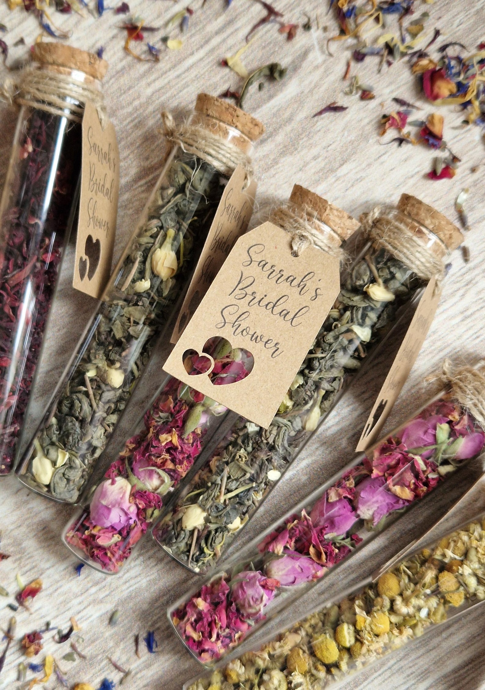 Wedding Favour Tea Sample | Glass Tube With Loose Tea or Herbs and ...