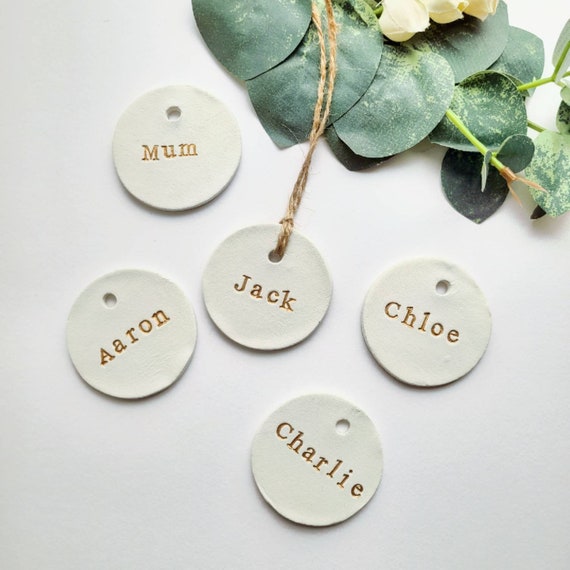 Personalised Clay Tags Wedding Place Names Personalised Clay - Etsy UK