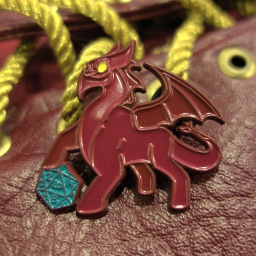 Red Dragon Enamel Pin - Etsy