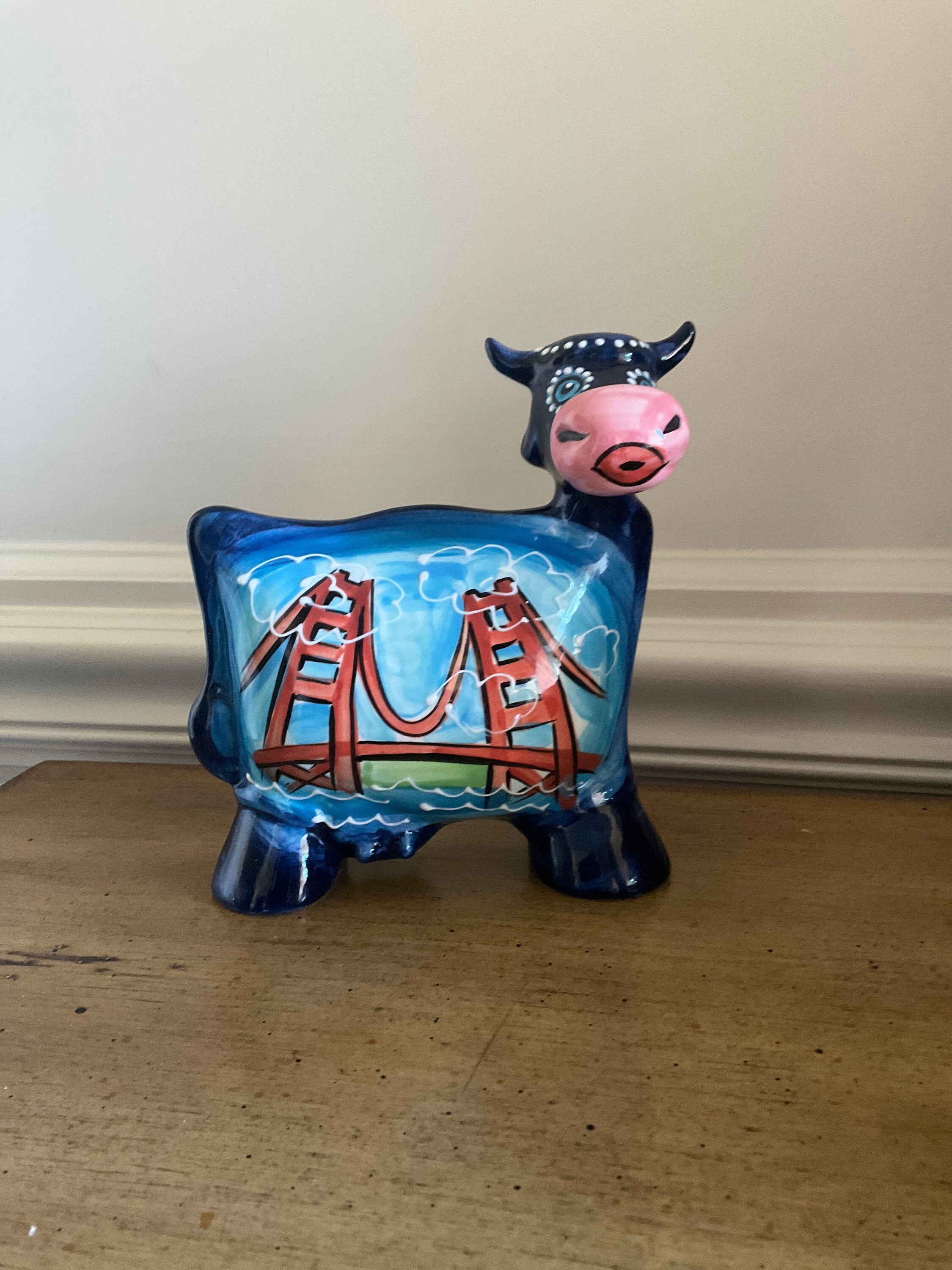 Turov hand crafted ceramic cow sculpture - munimoro.gob.pe