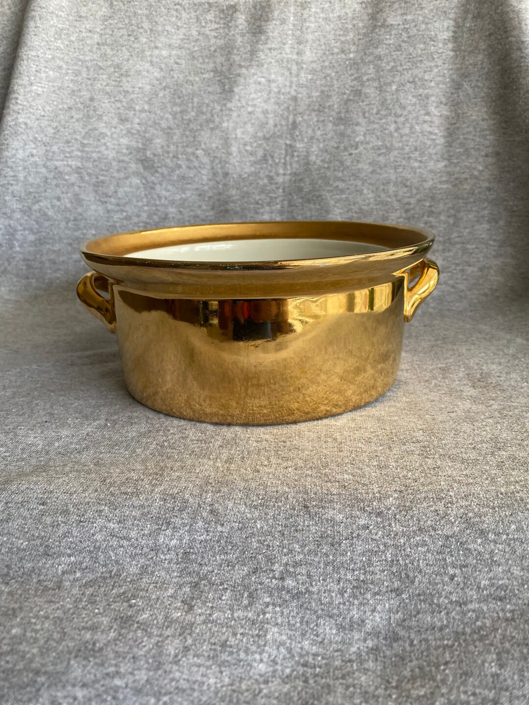 Hall Pottery Carbone Golden Glo Round Casserole Dish 7-3/8 - Etsy India