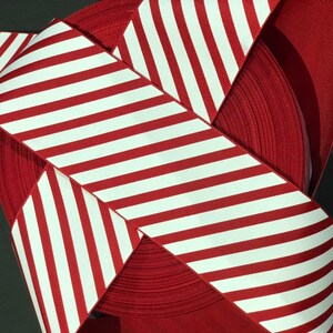Red White Diagonal Stripe Cheer Grosgrain Tick Toc Ribbon - Etsy