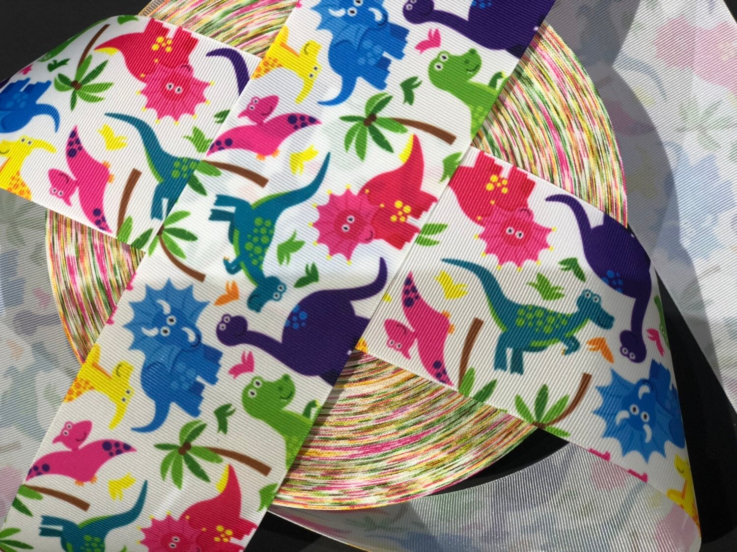 Primary Dinosaur Cheer Grosgrain Tick Toc Ribbon - Etsy