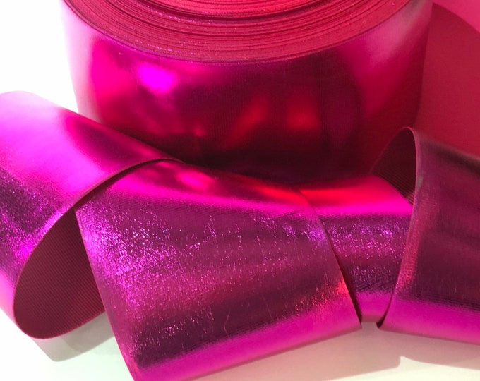 Solid Fuchsia Pink Vinyl Autograph Metallic Grosgrain Cheer - Etsy