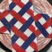 Plaid Checker Cross Patriotic Red White Blue Glitter Cheer Tick Tock ...