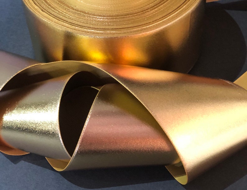 Solid Gold Autograph Metallic Vinyl Grosgrain Cheer Ribbon - Etsy