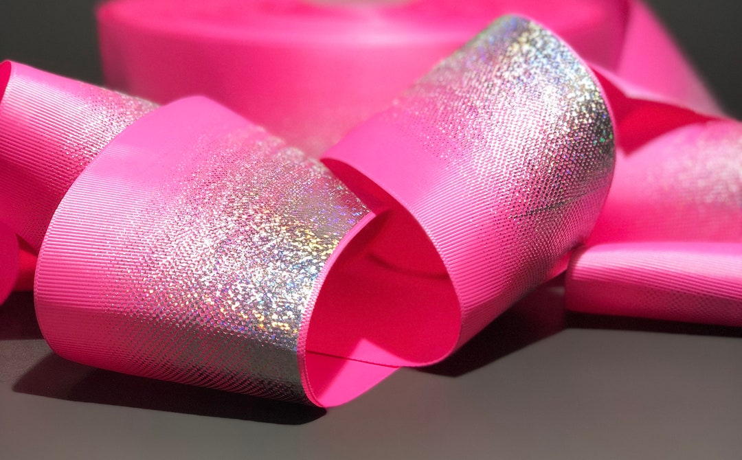 SILVER Hot Pink Hologram Ombre Bling Designer Grosgrain Ribbon - Etsy