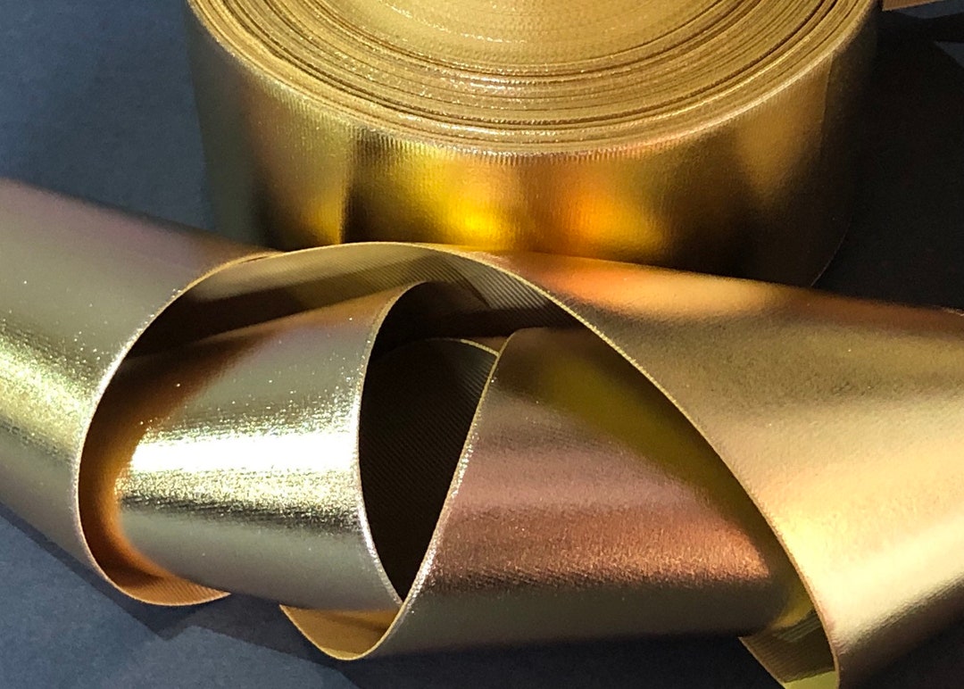Solid Gold Autograph Metallic Vinyl Grosgrain Cheer Ribbon - Etsy