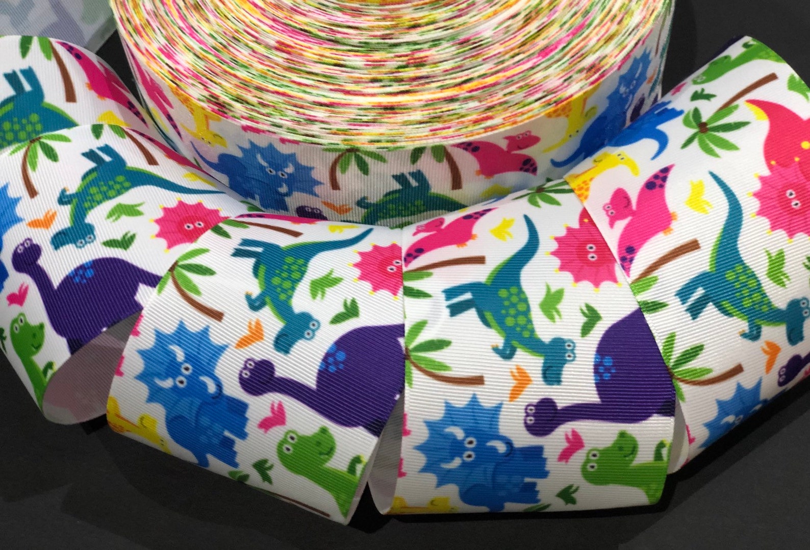 Primary Dinosaur Cheer Grosgrain Tick Toc Ribbon - Etsy