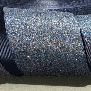3 Navy Blue HEAVY GLITTER Tik Tock Grosgrain Cheer - Etsy
