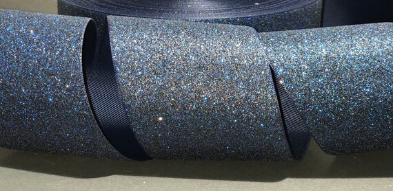 3 Navy Blue HEAVY GLITTER Tik Tock Grosgrain Cheer - Etsy