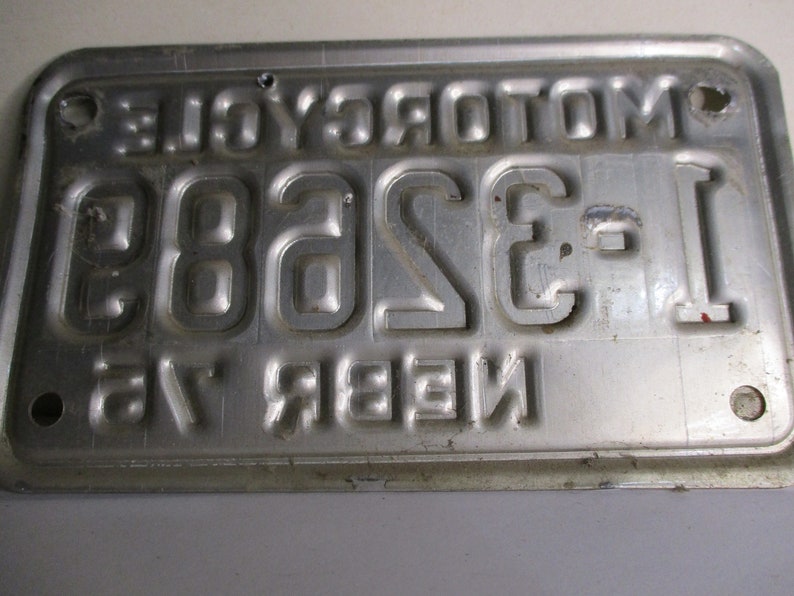 Vintage 1976 Nebraska Motorcycle License Plate L701 - Etsy