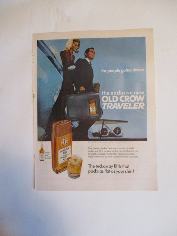Ca 1975 Old Crow Advertisement People Going Places Heap Big - Etsy