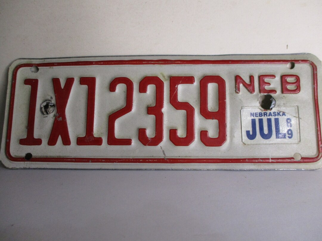 Vintage 1989 Nebraska Motorcycle License Plate L701 - Etsy