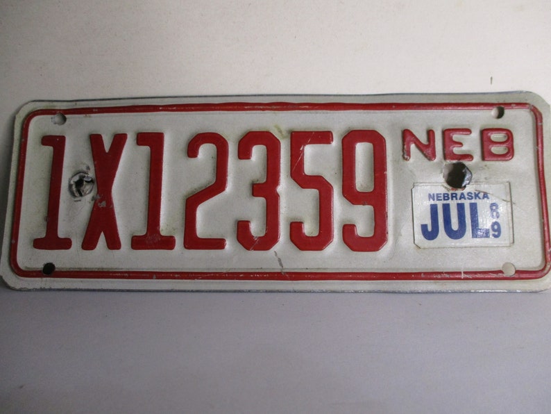 Vintage 1989 Nebraska Motorcycle License Plate L701 - Etsy