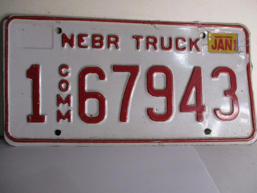 Vintage January 2002 Nebraska Commercial Truck License Plate L701 - Etsy