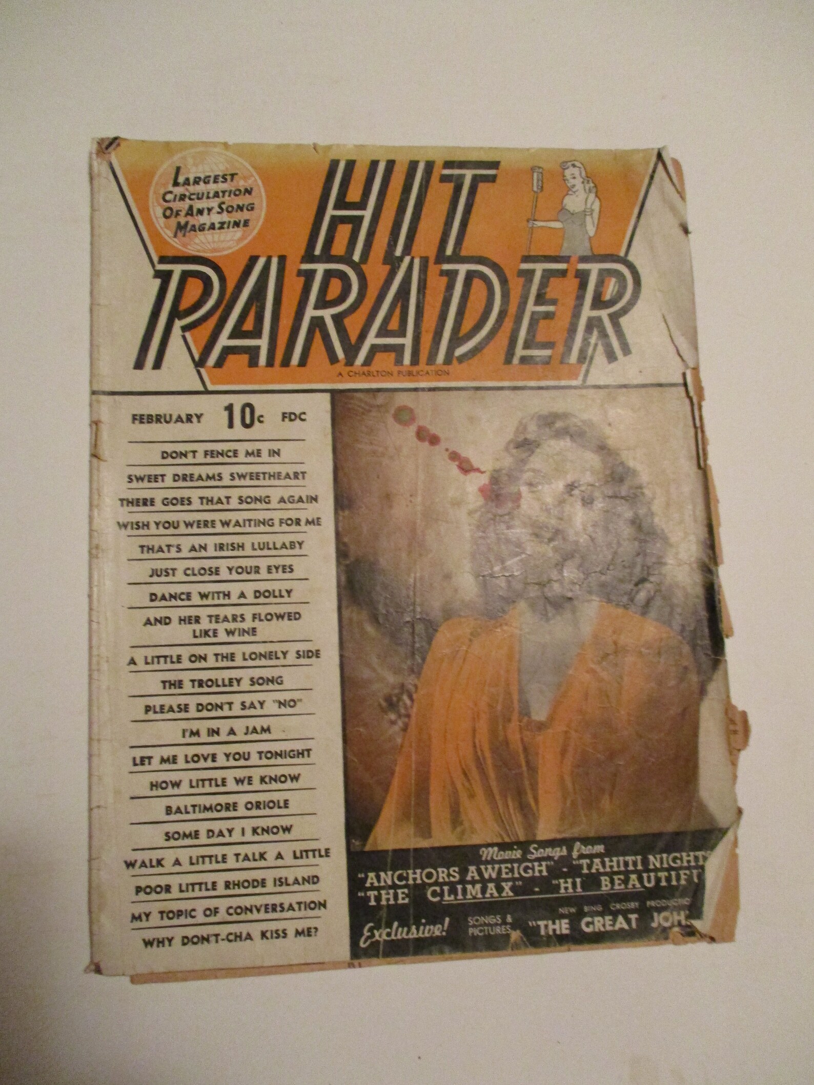 1945 Hit Parader Magazine Vintage Original February Anchors Away Hi ...