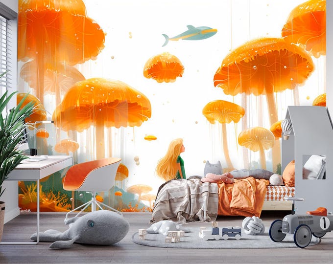 Underwater Fish Wallpaper Paradise Wall Mural Ocean Themed Kids Room Wallpaper Vibrant Marine ...