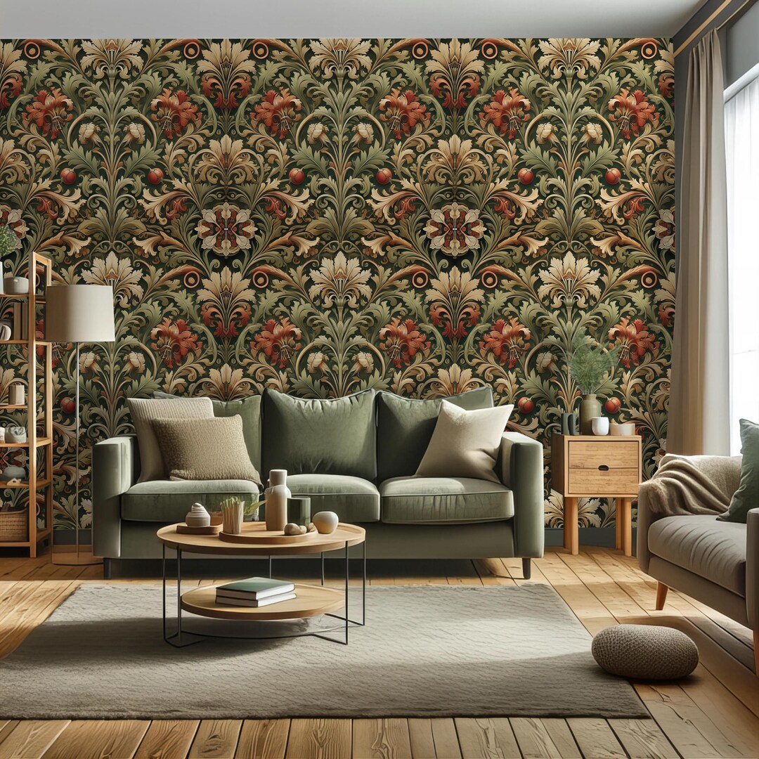 William Morris Vintage Wallpaper, Victorian Royal Wall Paper Mural ...