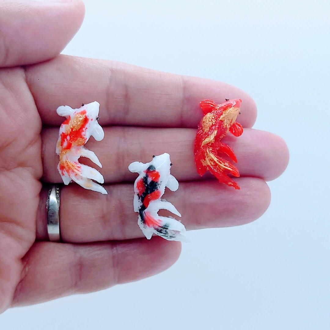 Large Goldfish Studs Earrings / Colour / 3D Goldfish Jewellery ...