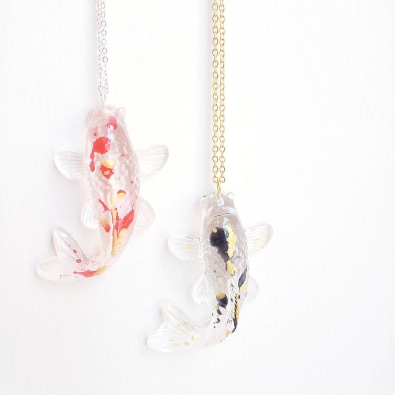 Koi Fish Pendant Necklace / Koi Charm / Fish Necklace / | Etsy UK