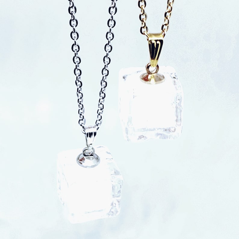 Ice Cube Pendant Necklace / Ice Cube Jewellery / Resin Jewellery ...