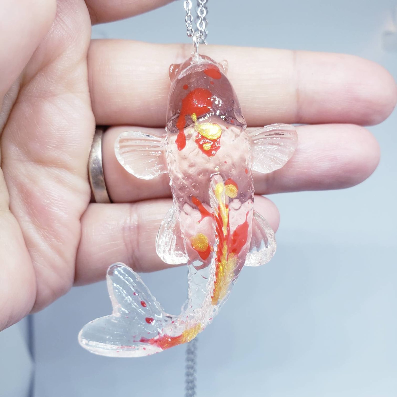 Koi Fish Pendant Necklace / Koi Charm / Fish Necklace / | Etsy UK