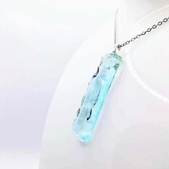 Water Ripple Rectangular Pendant Necklace / Water Ripple - Etsy