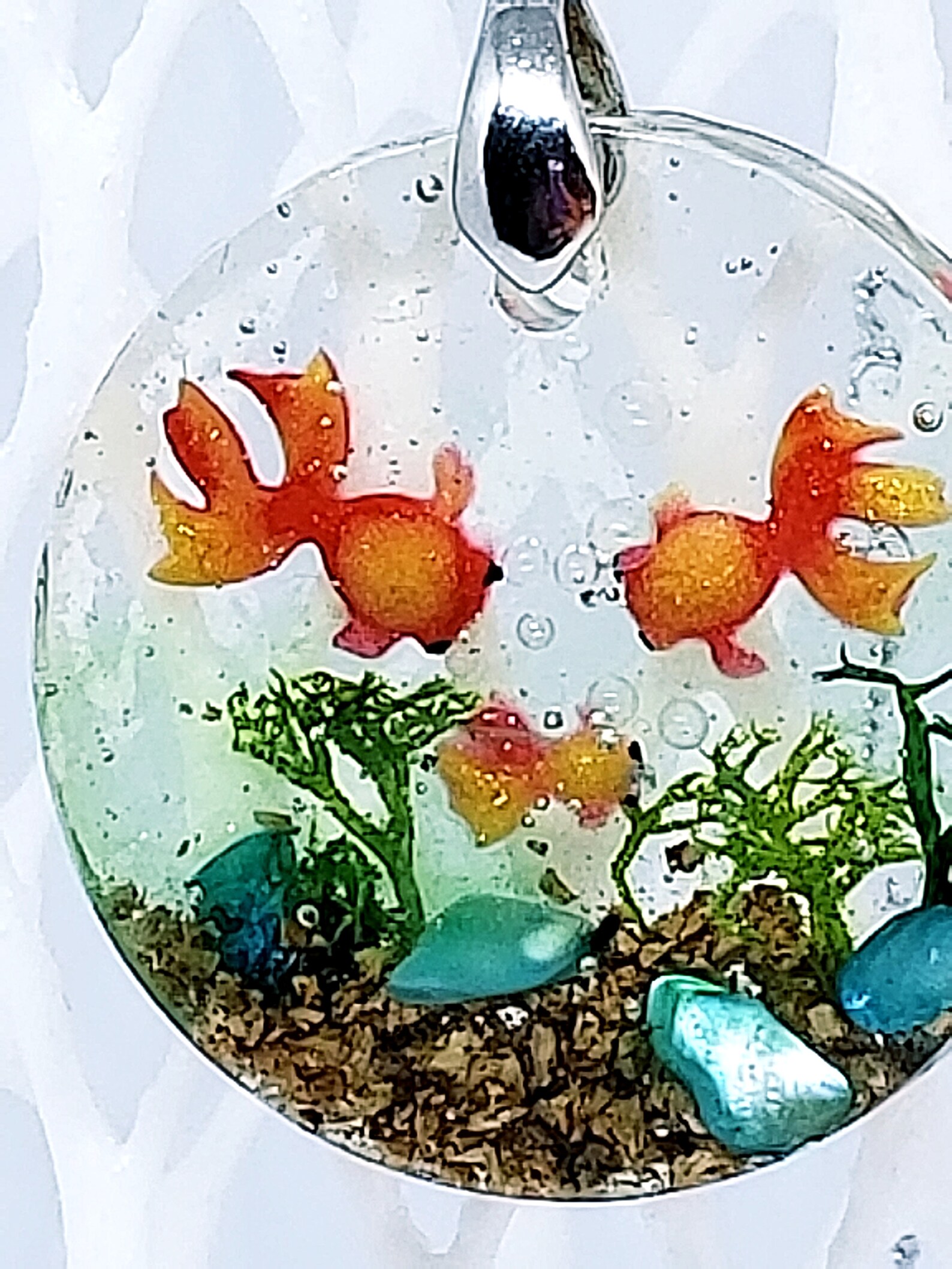Goldfish Necklace / Goldfish Pond Necklace / Boho Charm Necklace ...