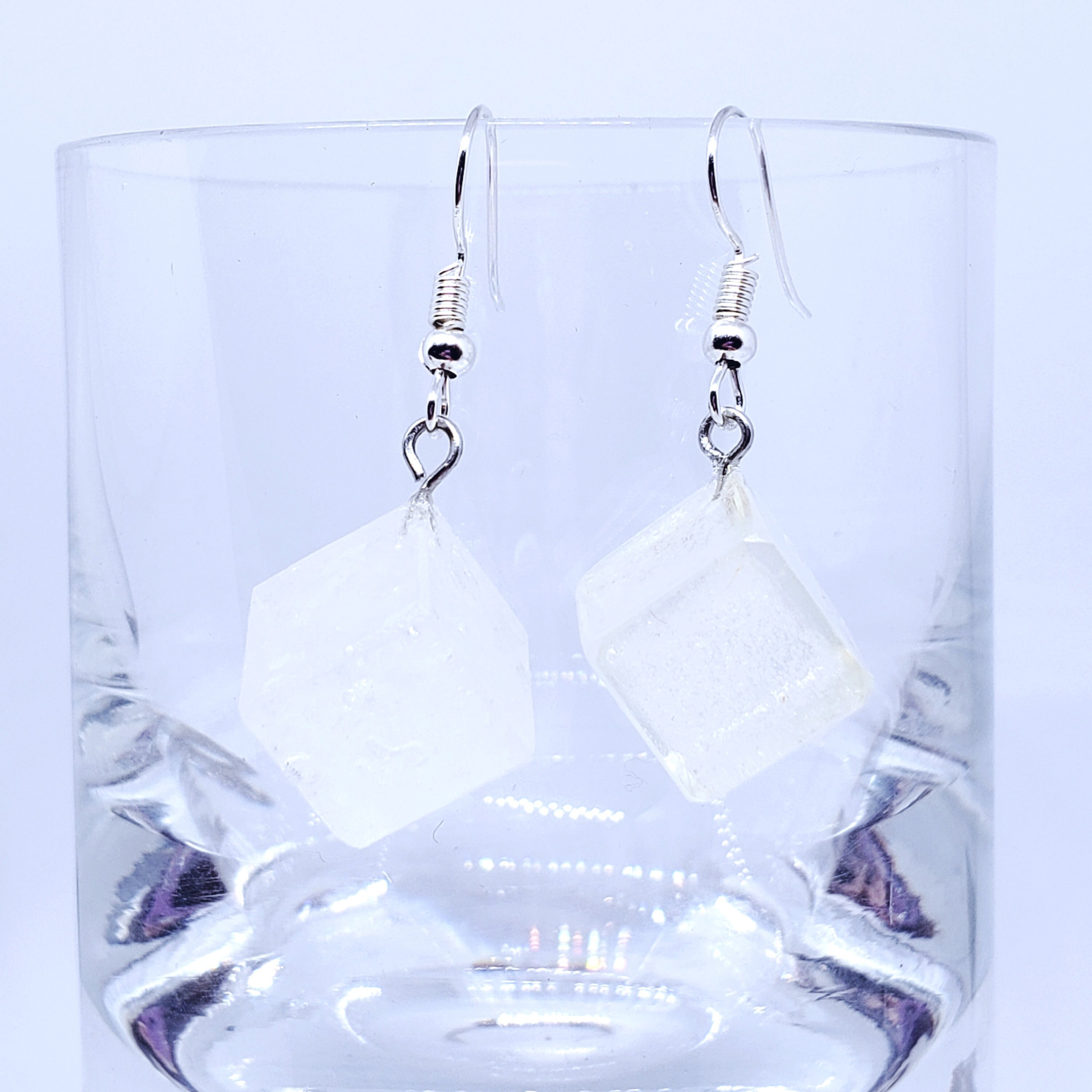 Melting Ice Cube Hook Earrings / Ice Cube Jewellery / Resin Jewellery ...