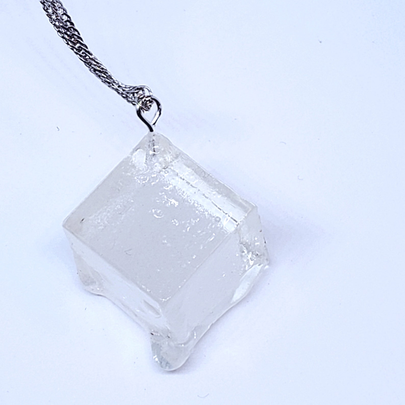 Melting Ice Cube Pendant Necklace / Ice Cube Jewellery / Resin - Etsy UK