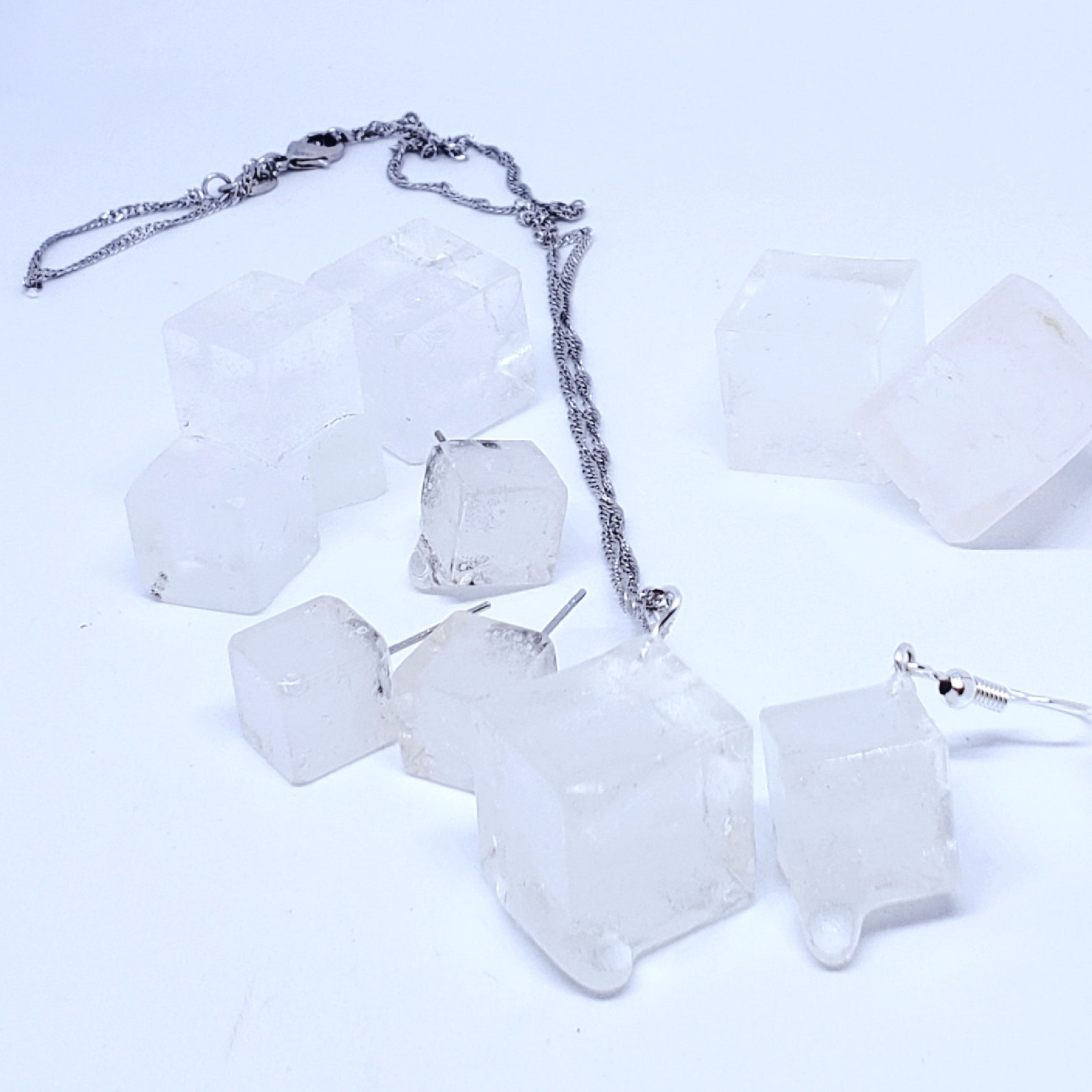 Melting Ice Cube Studs Earrings / Ice Cube Jewellery / Resin - Etsy