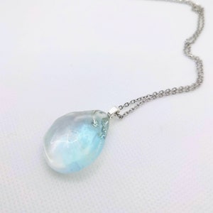 Water Ripple Raindrop Pendant Necklace / Water Ripple Iridescent ...