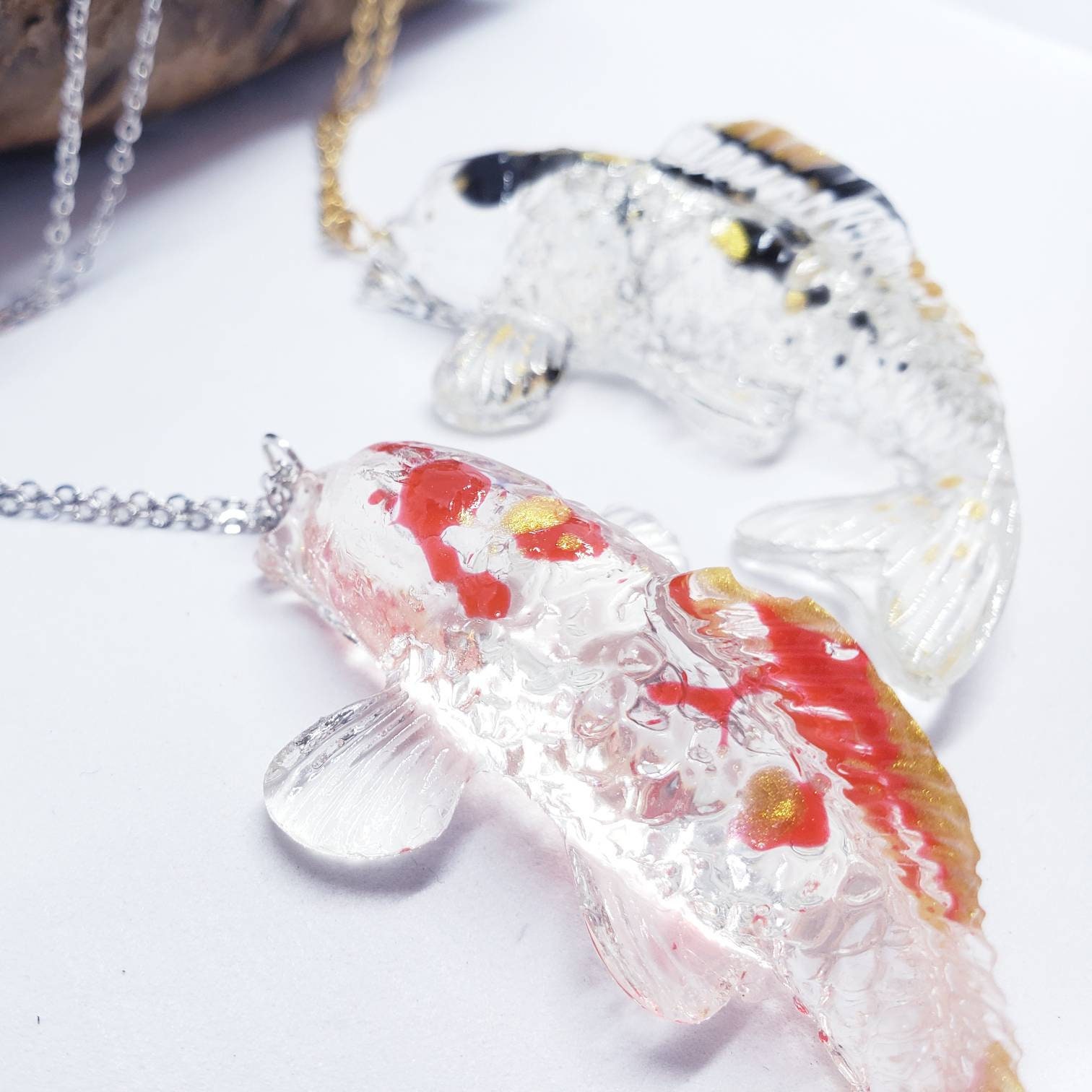 Koi Fish Pendant Necklace / Koi Charm / Fish Necklace / | Etsy UK