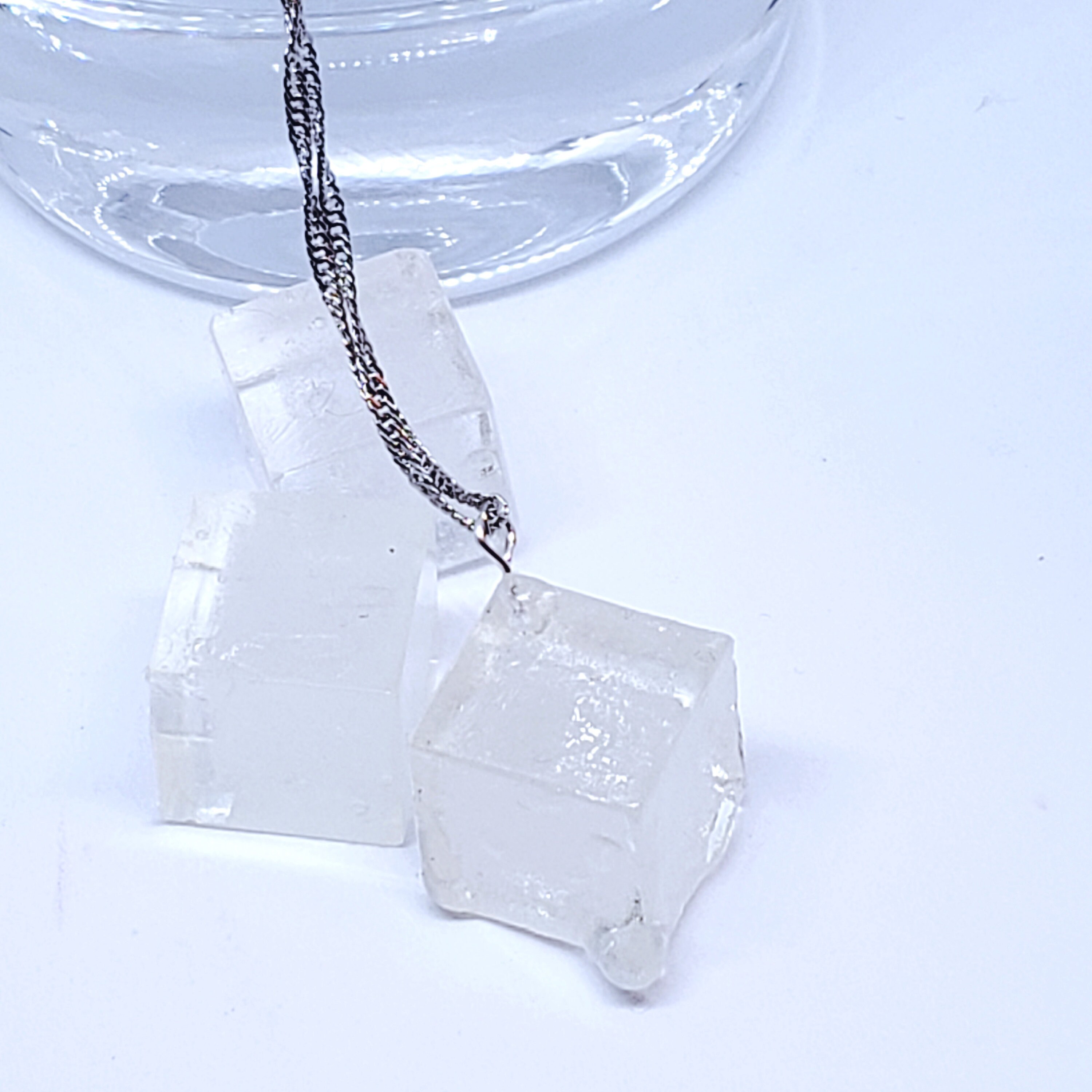 Melting Ice Cube Pendant Necklace / Ice Cube Jewellery / Resin | Etsy