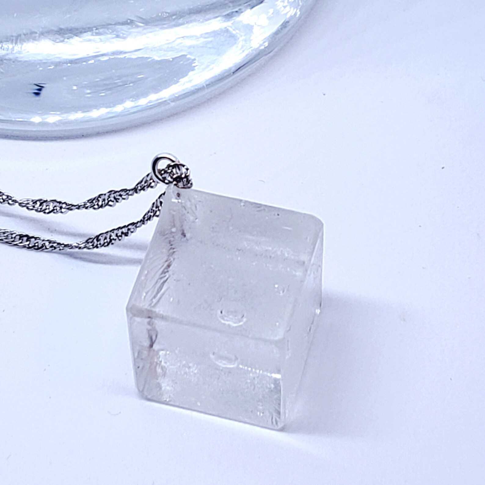 Melting Ice Cube Pendant Necklace / Ice Cube Jewellery / Resin ...