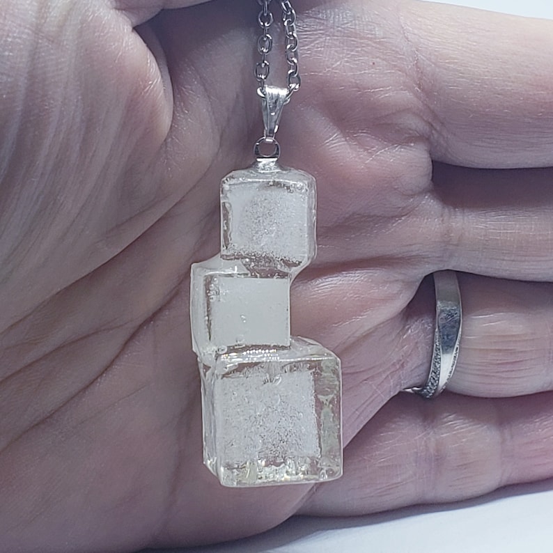 Ice Cubes Pendant Necklace / Ice Cube Jewellery / Ice Resin - Etsy UK
