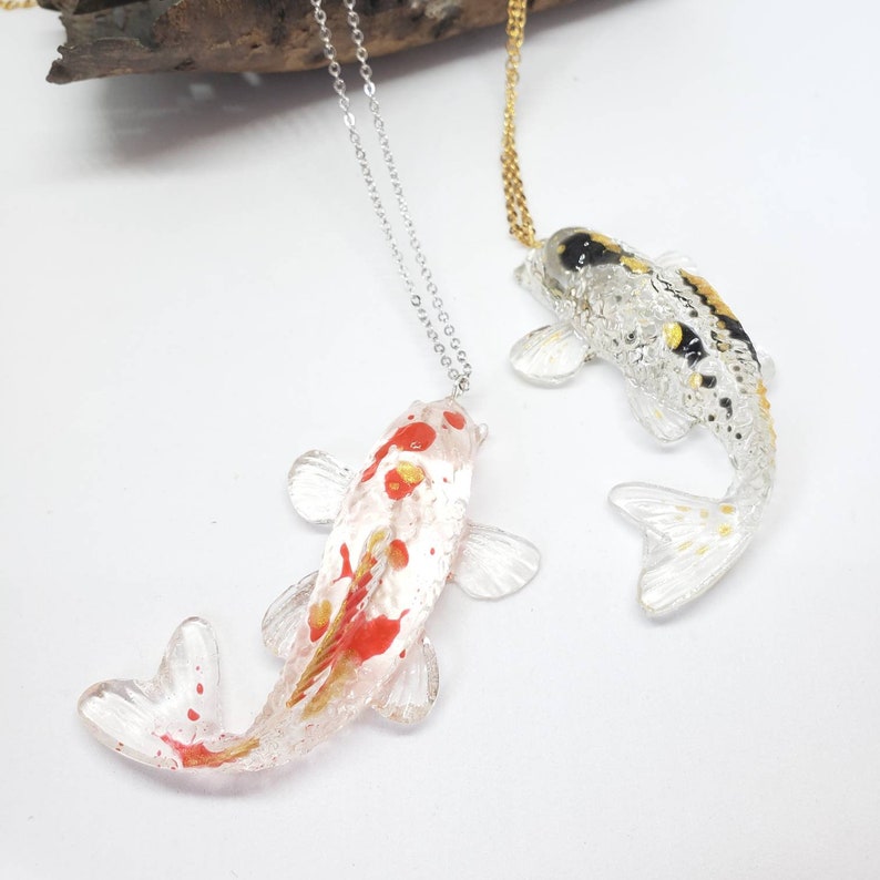 Koi Fish Pendant Necklace / Koi Charm / Fish Necklace / | Etsy UK