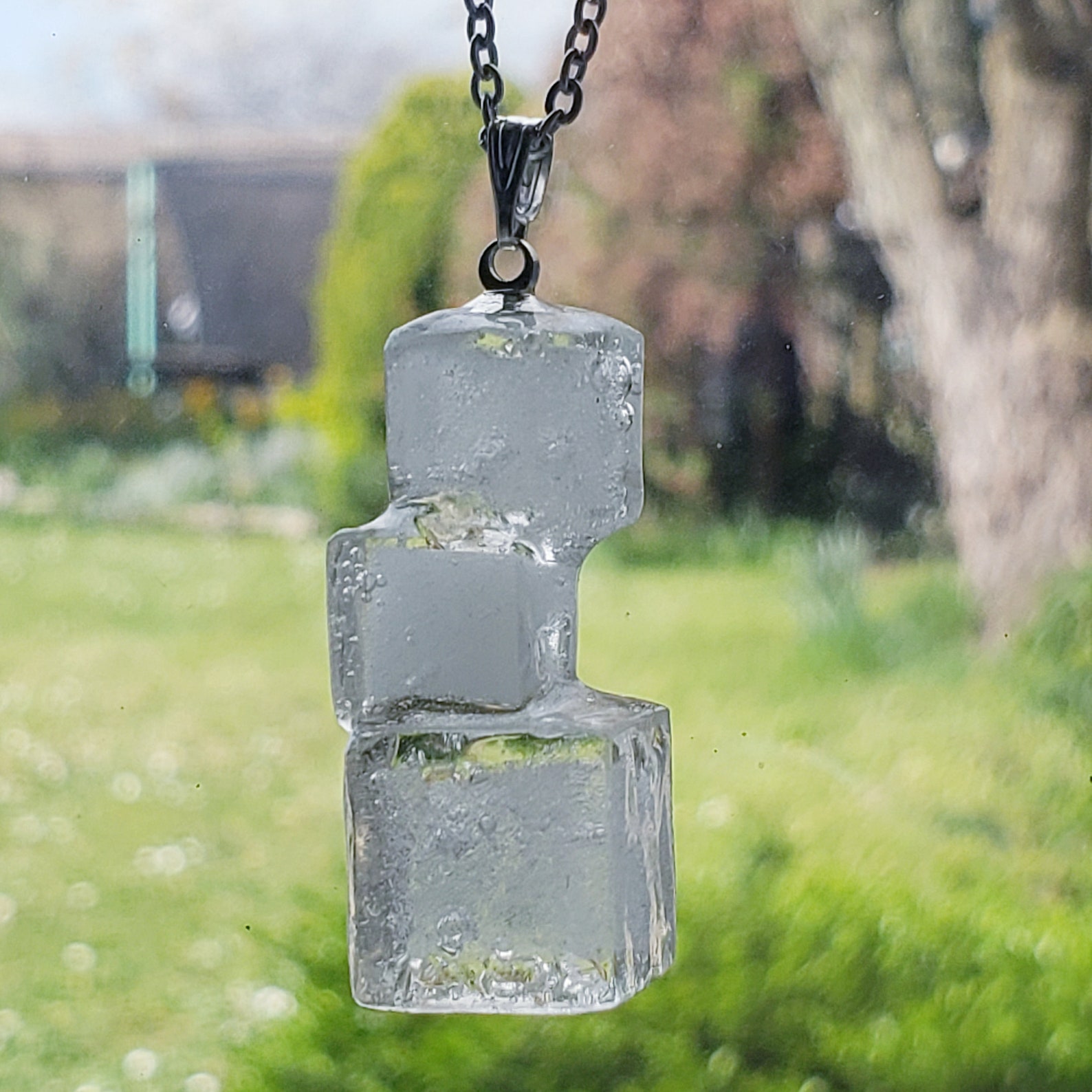 Ice Cubes Pendant Necklace / Ice Cube Jewellery / Ice Resin - Etsy UK
