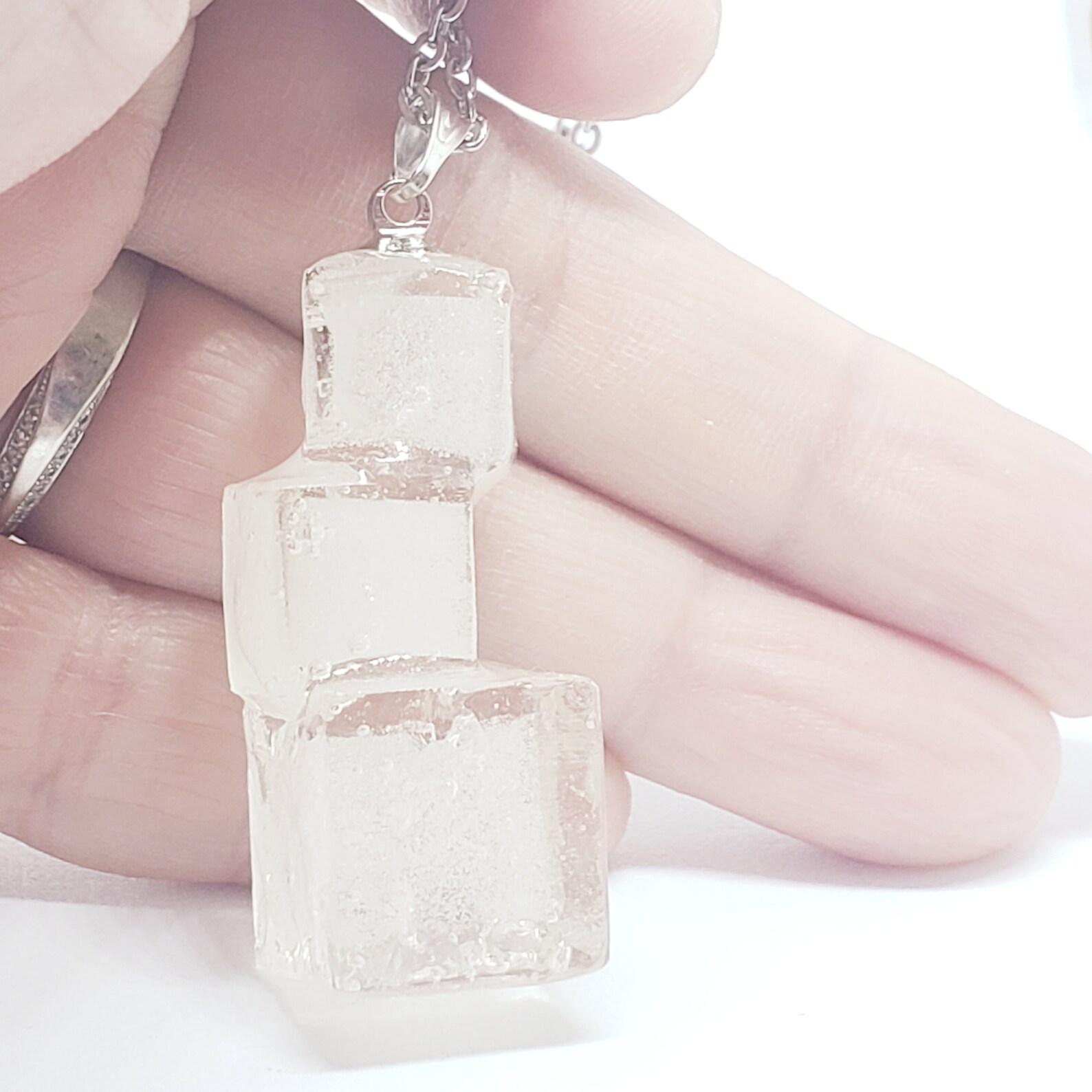 Ice Cubes Pendant Necklace / Ice Cube Jewellery / Ice Resin - Etsy UK