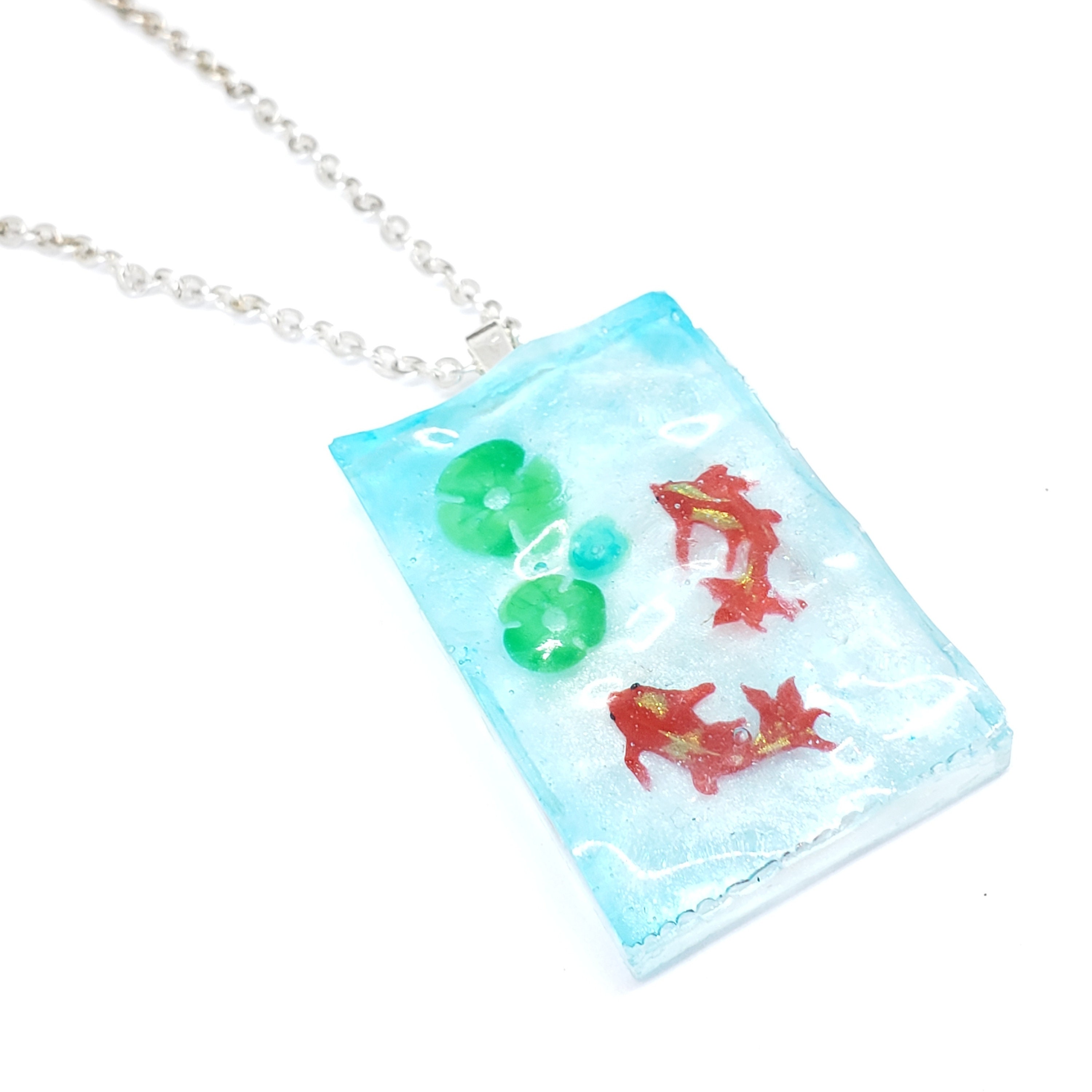 Koi Fish Pond / Koi Fish Jewellery / Koi Fish Pond Necklace / Resin ...