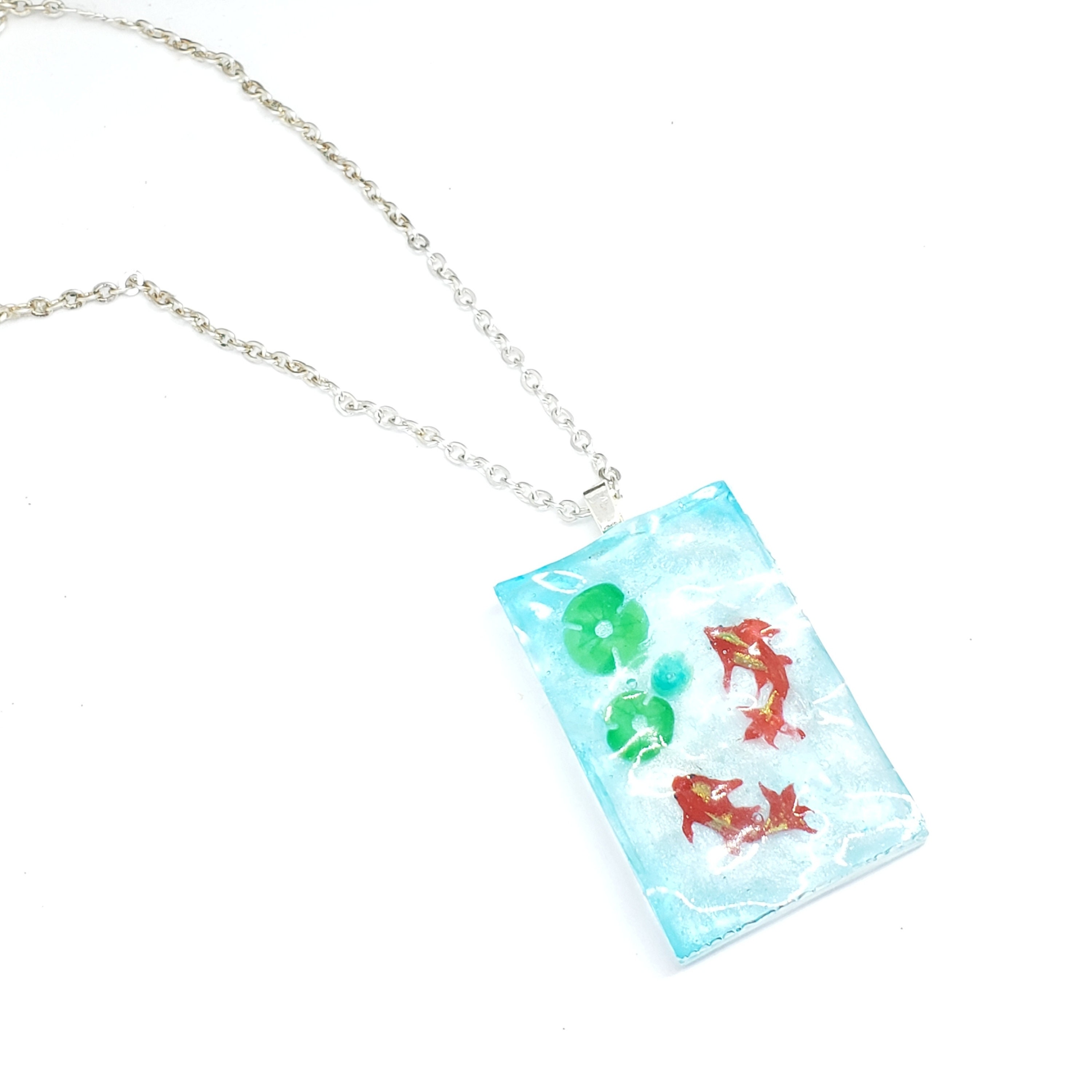 Koi Fish Pond / Koi Fish Jewellery / Koi Fish Pond Necklace / Resin ...