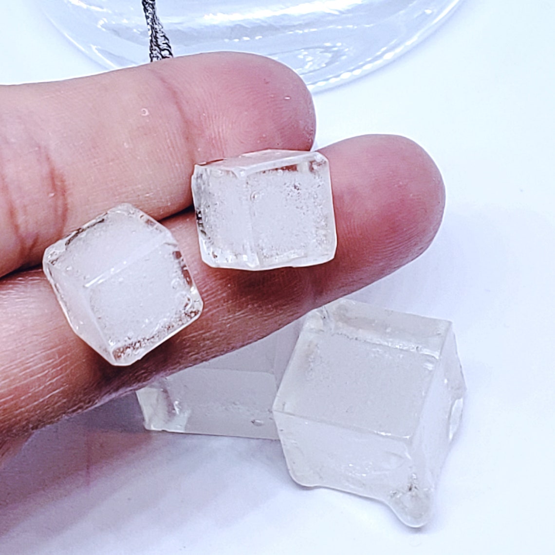 Melting Ice Cube Studs Earrings / Ice Cube Jewellery / Resin | Etsy