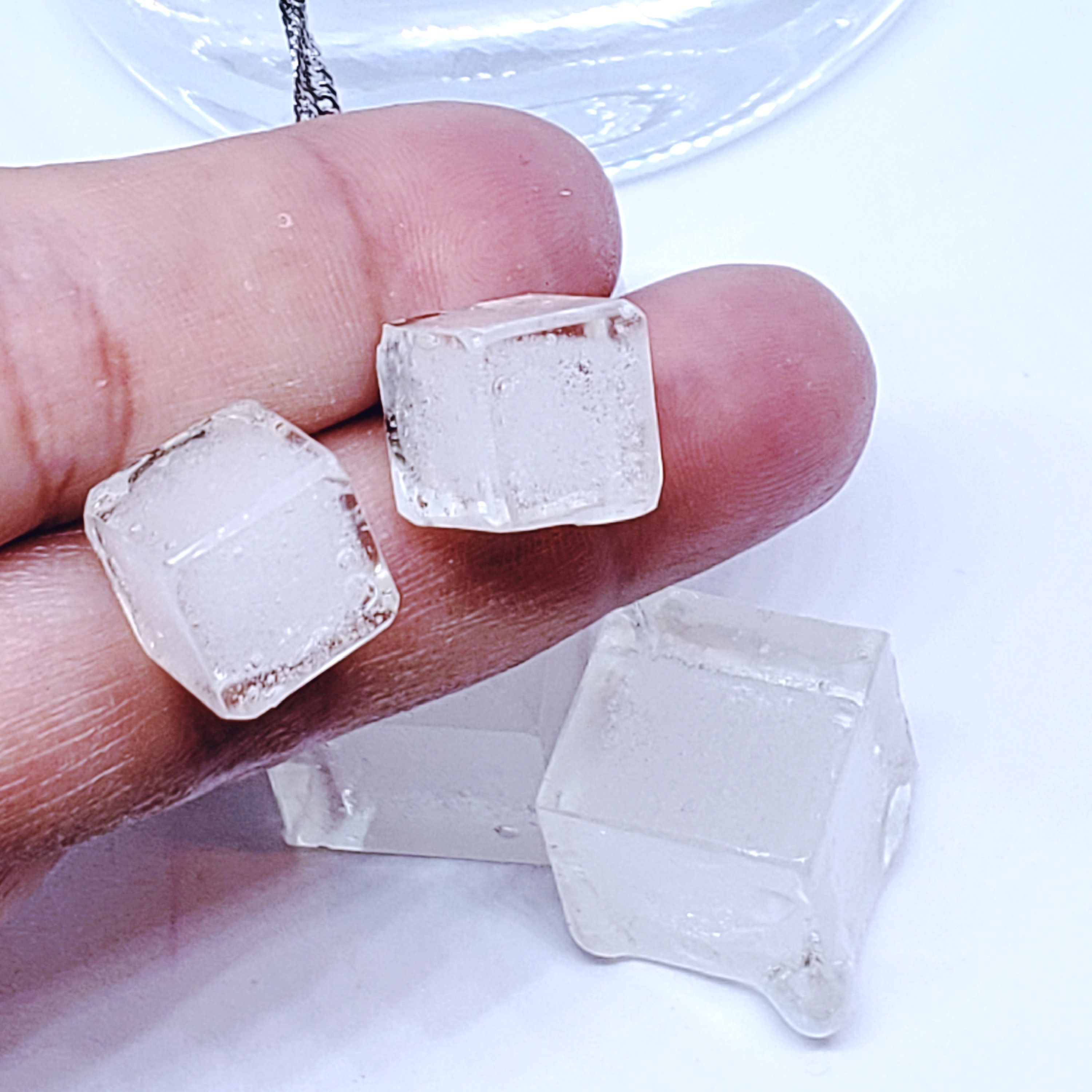 Melting Ice Cube Studs Earrings / Ice Cube Jewellery / Resin | Etsy