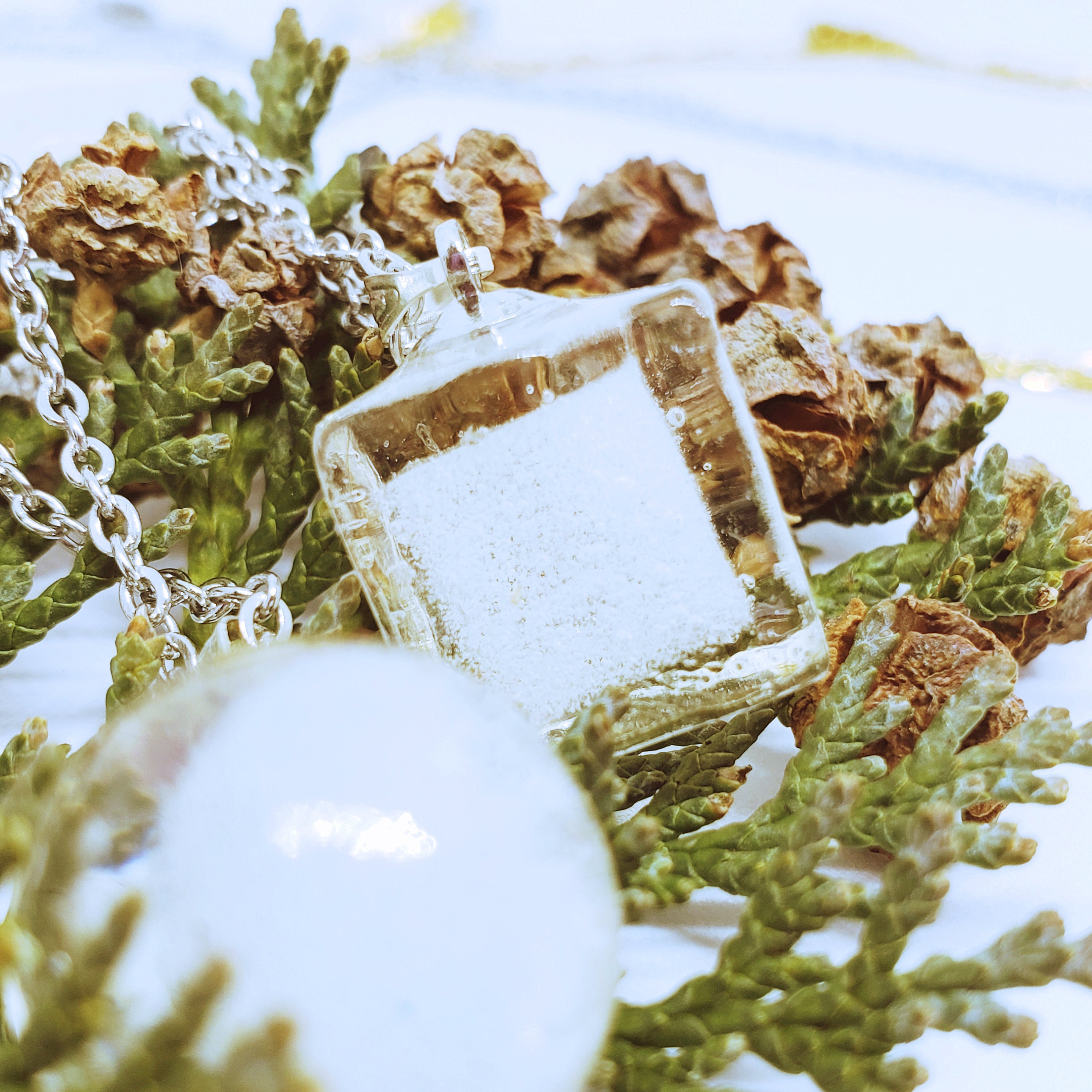 Ice Cube Pendant Necklace / Ice Cube Jewellery / Resin Jewellery ...